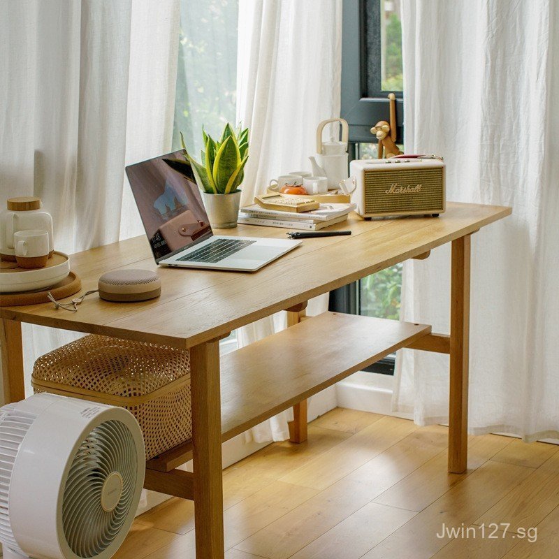 Office Desk Double Layer Study Long Simple Studio Balcony Computer Desk ...