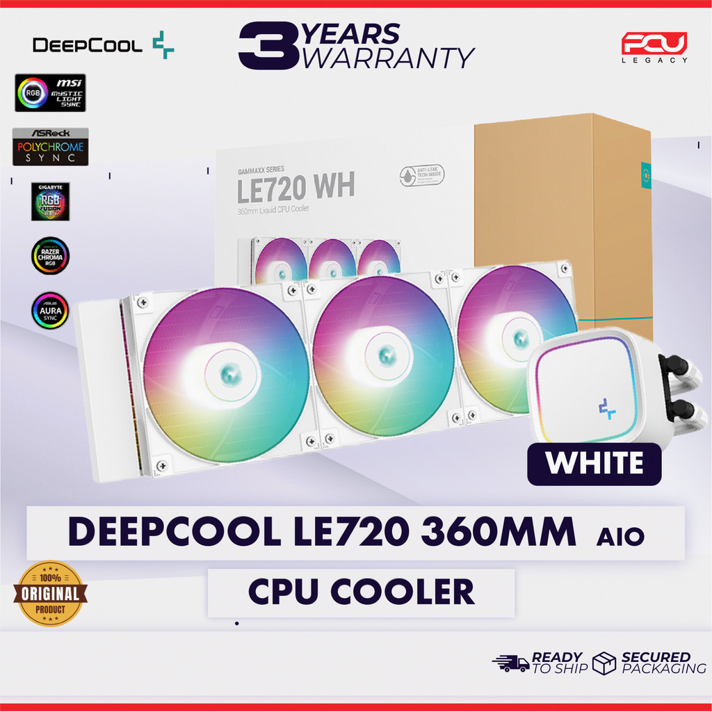 DEEPCOOL LE720 360MM AIO CPU COOLER - WHITE | Shopee Singapore