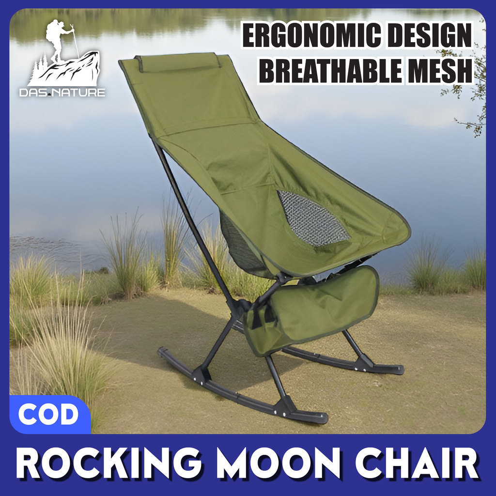 Rocking Moon Chair Foldable Outdoor Camping Folding Picnic Fishing ...