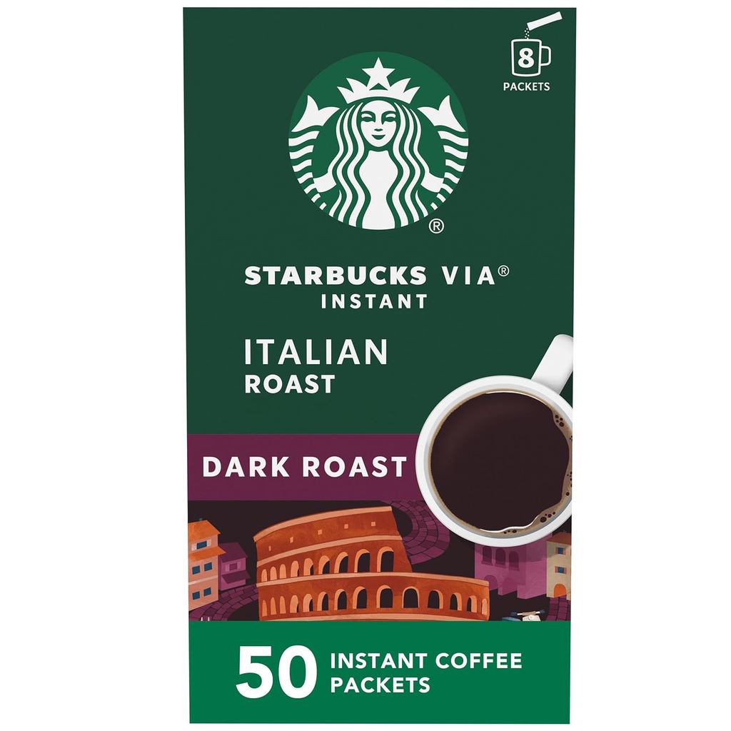 Starbucks VIA Instant Coffee, Dark Roast Coffee, Italian Roast, 100% ...