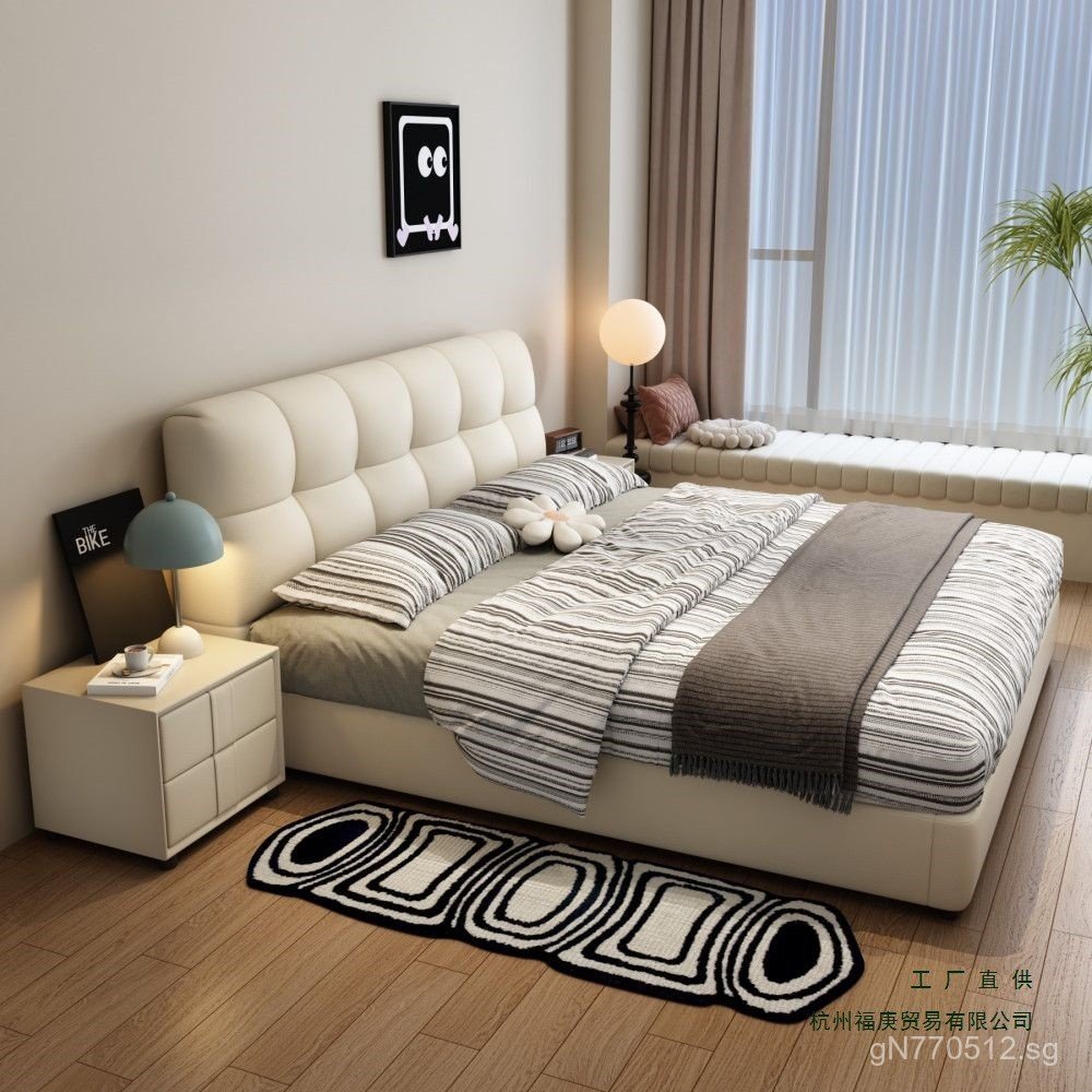 Light Luxury Italian Style Wedding Bed1.5Soft Pack Rice Master Bedroom ...