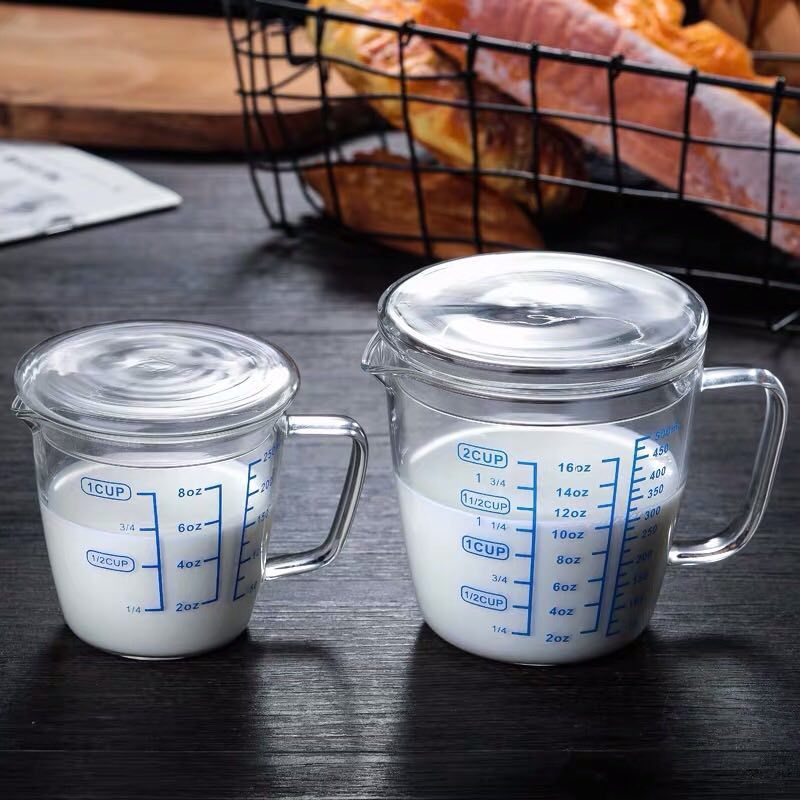 Heat-resistant Glass Cup Children's Milk Cup with Scale Microwave Oven ...