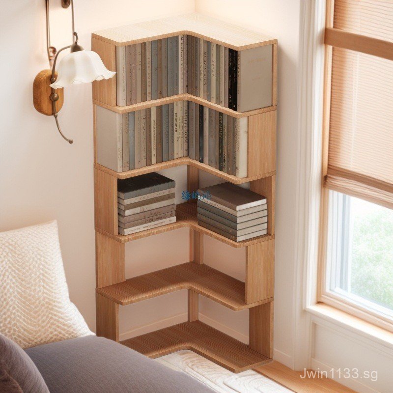 Home Bookshelf Storage Rack Corner Storage Bookcase Living Room Bedroom ...