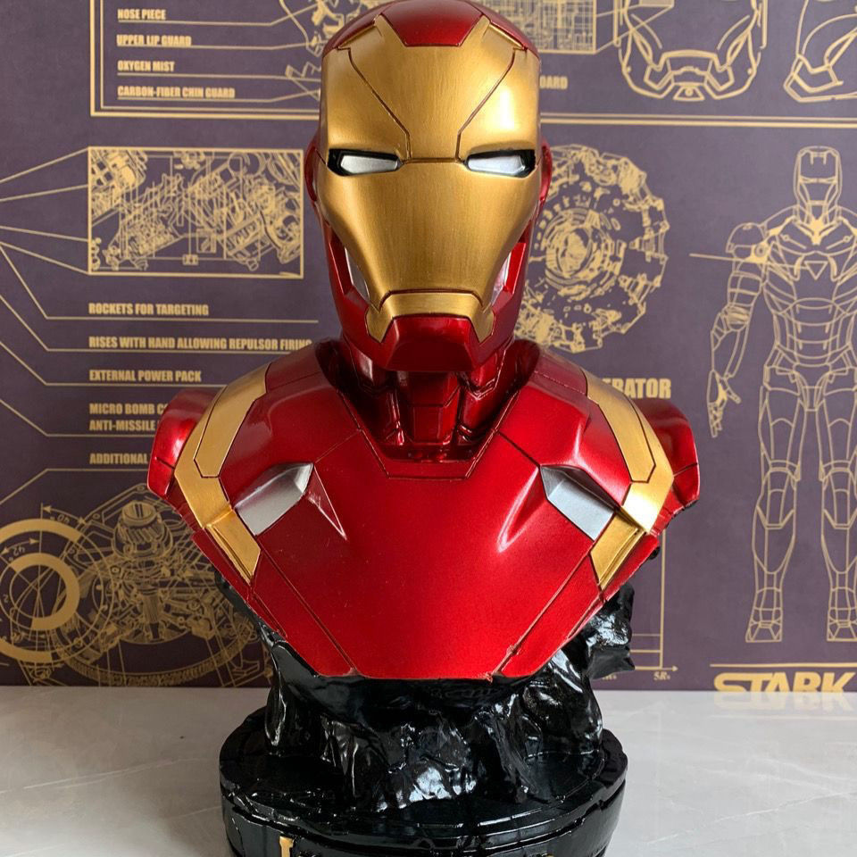 17cm Iron Man Bust Marvel Resin Statue GK Model Living Room Decoration ...