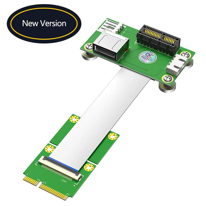 Add On Cards Mini PCI-E to PCI Express 1X Adapter Riser Extension Cord ...