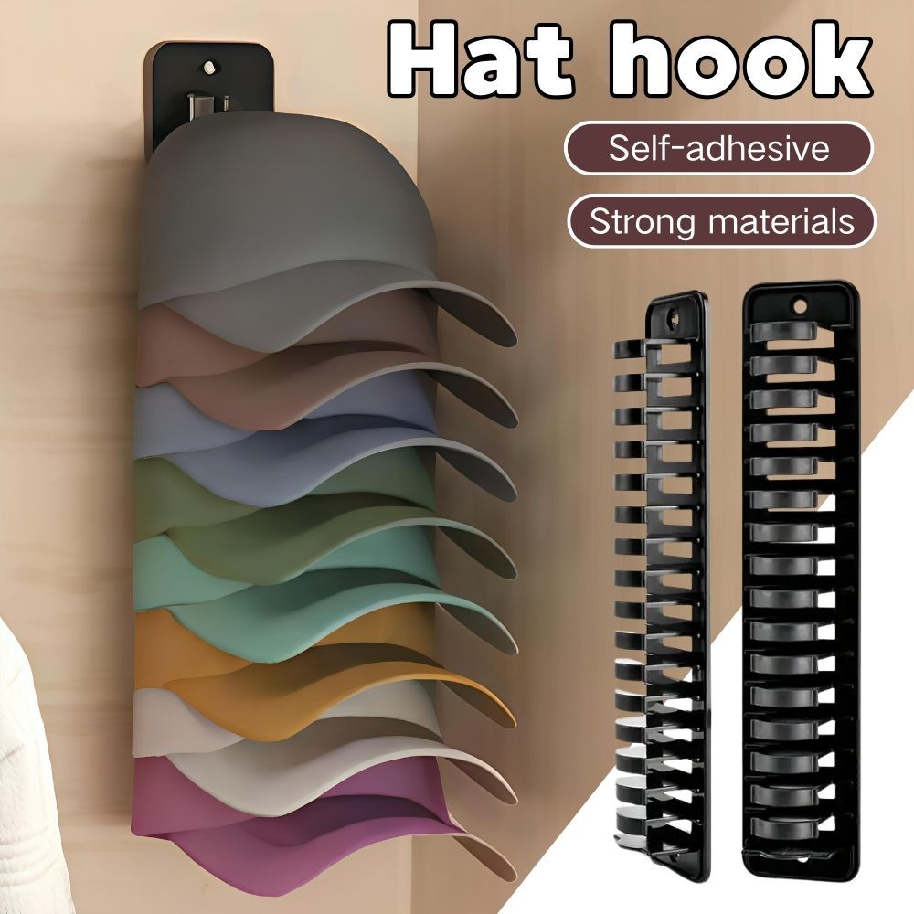 Wall Mounted Baseball Hat Storage Rack 16 Hat Organizer Baseball Cap ...