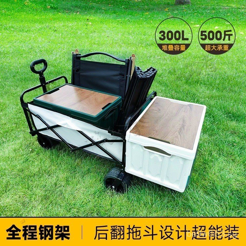 Camping Cart Foldable Outdoor Hand Push Picnic Cart Portable Camp ...
