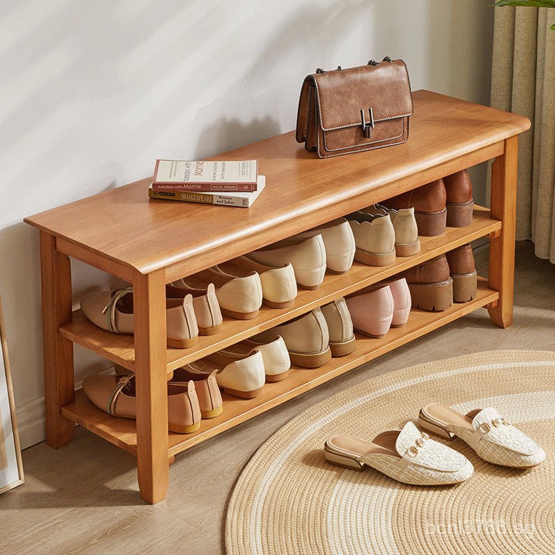 Jiayi Solid Wood Shoe Changing Stool, Integrated Shoe Cabinet and Shoe ...