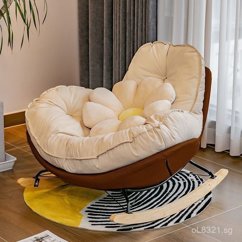 Lazy Sofa Rocking Sleepable Room Nordic Style Living Room Rocking Chair ...