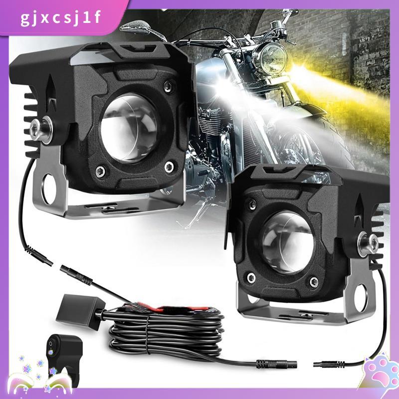 LED Pod Lights with Wiring Harness Switch Kit, 60W 6000LM Amber/White ...