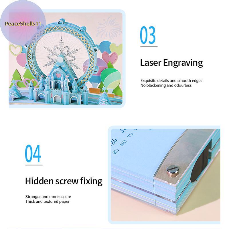 PeaceShells Time Piece Calendar 2026 Desk Calendar With LED Light 3D ...