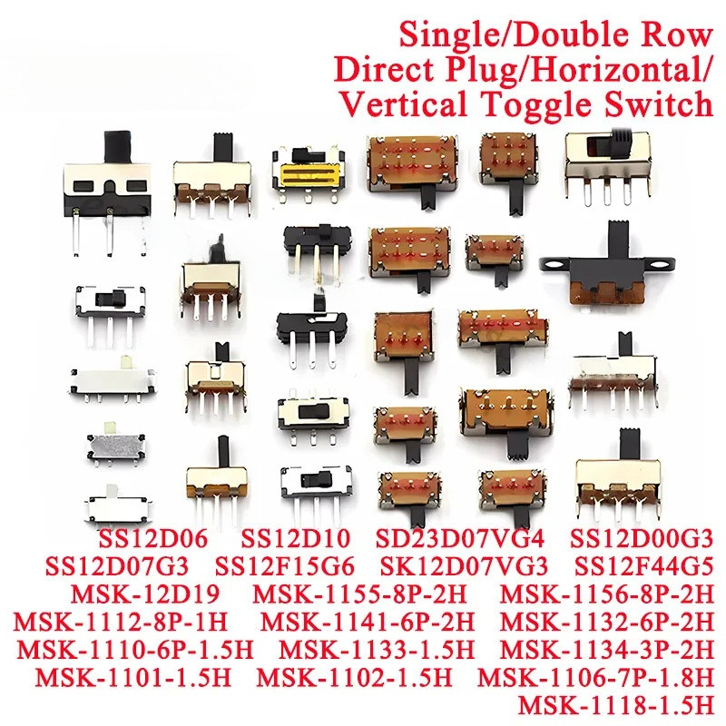 5-100Pcs Micro-power Toggle Switch DIP On/Off 1P2T SPDT SMD Toggle ...