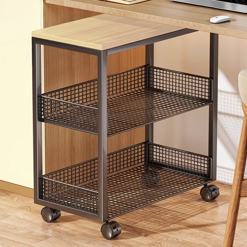 Bookshelf with Wheels, Movable Organizer, Under-Desk Storage Cabinet ...