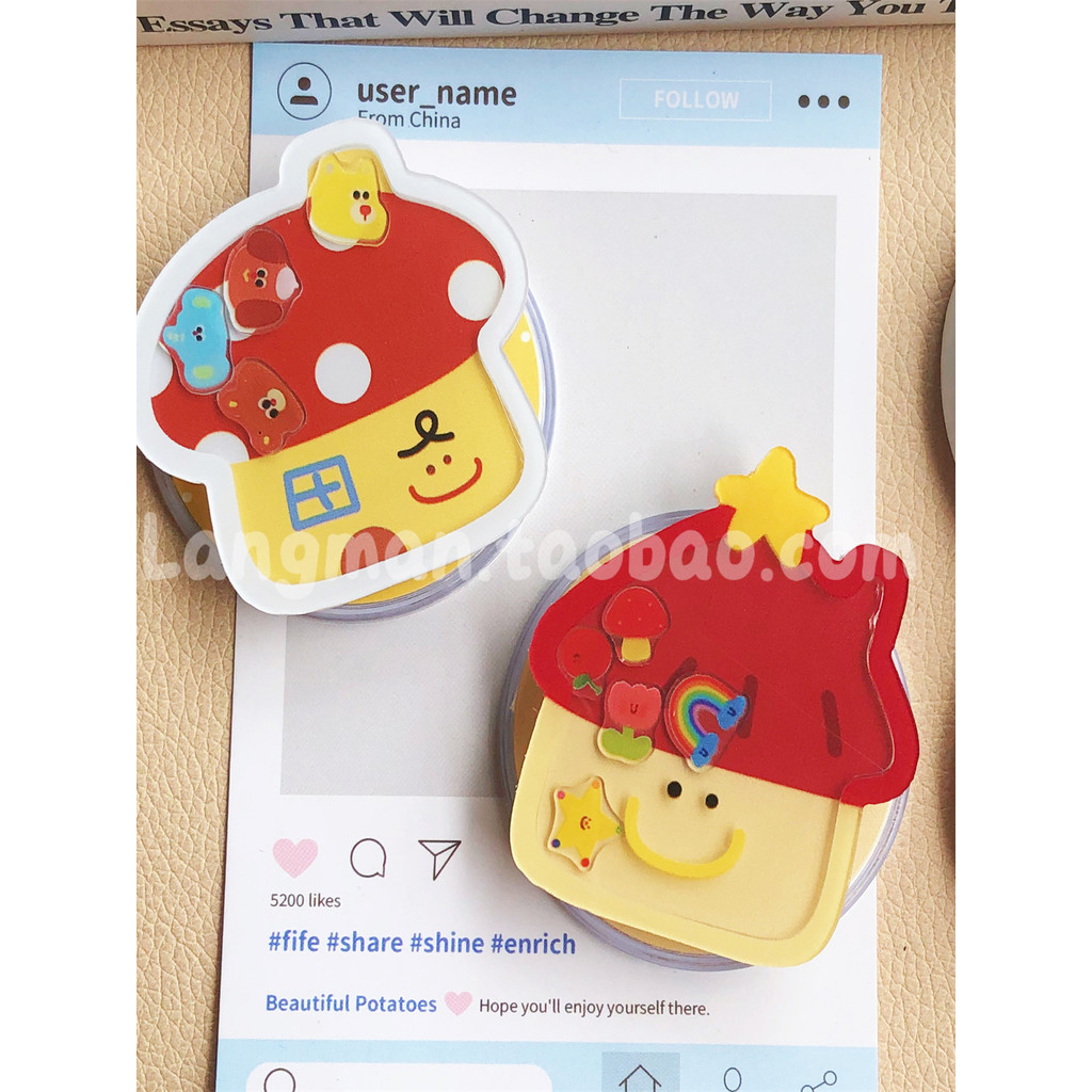 griptok magsafe griptok Creative Cute Mushroom House Shaking Happy ...