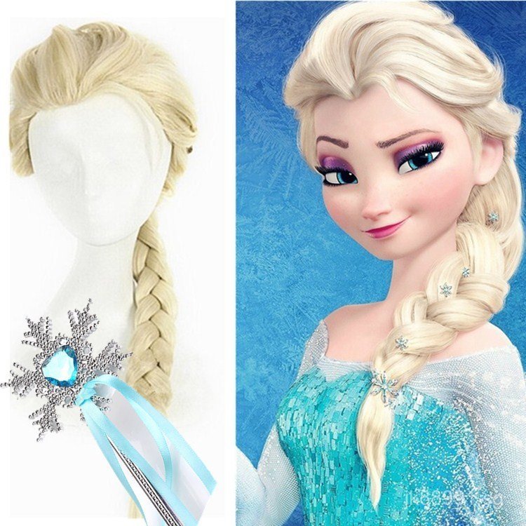 Queen Elsa Frozen Princess Anna Elsa Elsa COS Wig for Children Girls ...