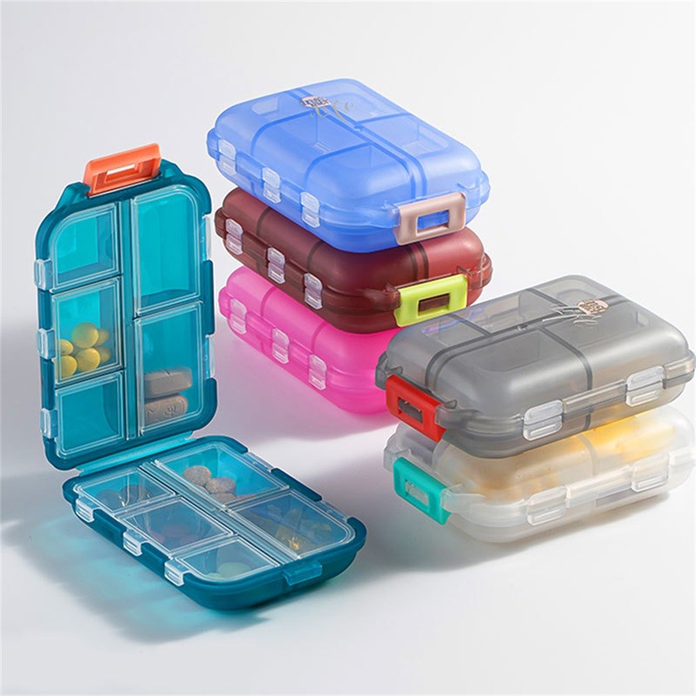 10 Grid Moisture Proof Medicine Storage Organizer Case Box Portable ...