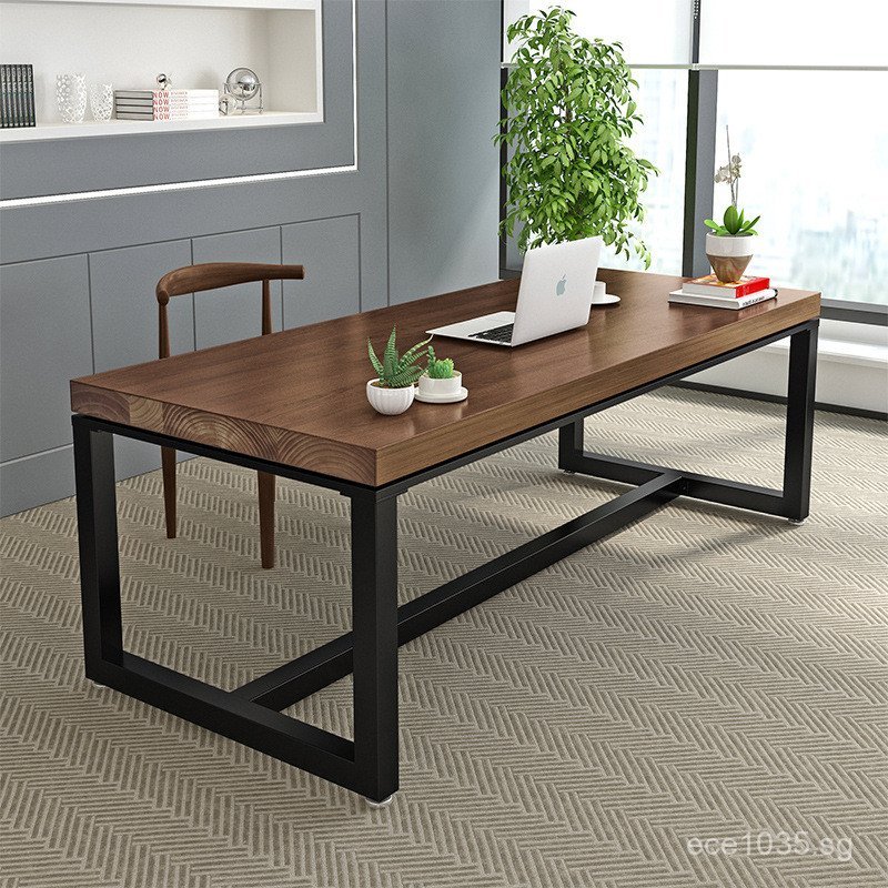 Desktop Long Table Writing Desk Office Desk Book Table Solid Wood ...