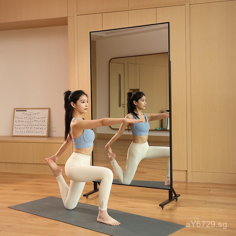 Dance Mirror Full-Length Mirror Practice Room Swivel Wheel Mirror ...