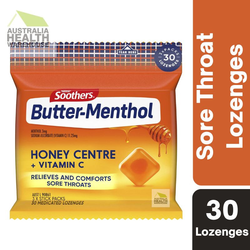 [Expiry: 07/2027] Soothers Butter-Menthol Honey Centre + Vitamin C ...