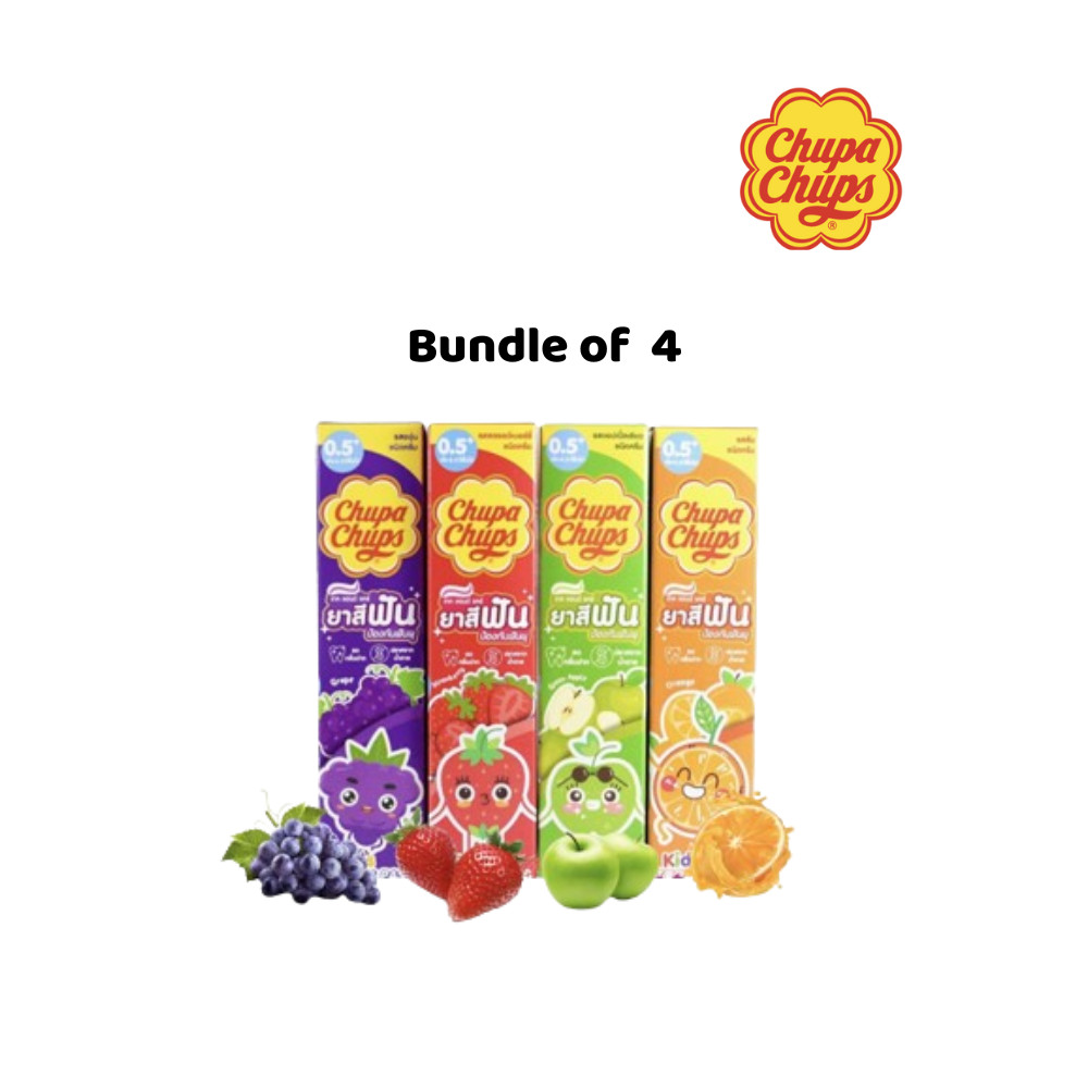 (Bundle of 4) CHUPA CHUPS KID TOOTHPASTE WITH 1500 FLUORIDE 40G ...