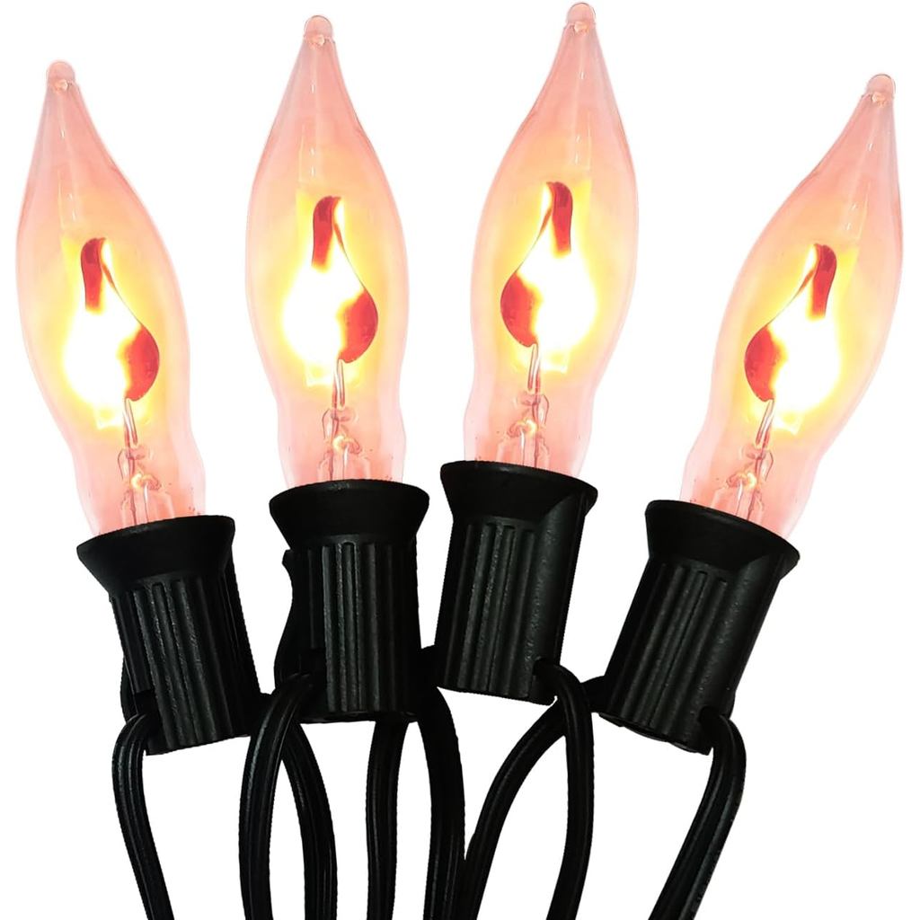 Halloween Flickering Flame String Lights, 10Ft Outdoor Christmas Lights ...