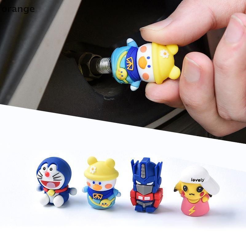 orange Bicycle Cartoon Valve Core Cap Japanese Anime Bicycle French ...