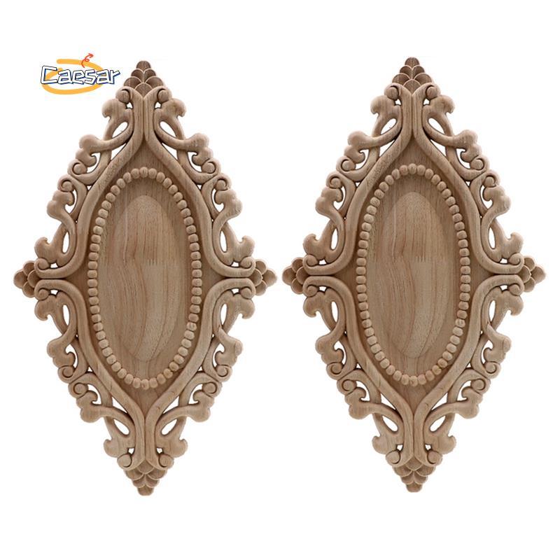 【caesarA8】Unpainted Clear Wood-Carved Applique Onlay Picture Frame ...