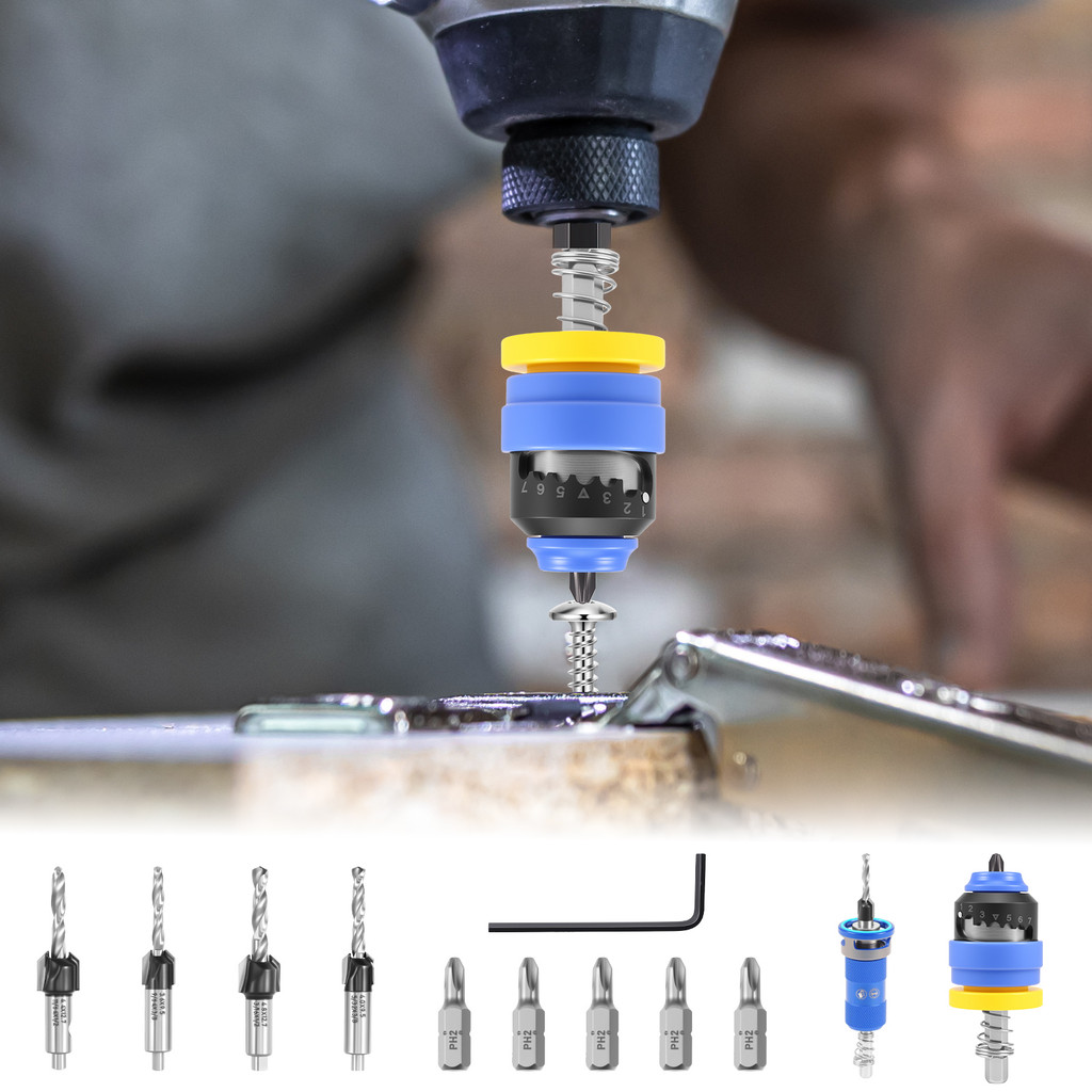 Precise Countersink Drill Bit Set with Depth Stop Collar Practical ...