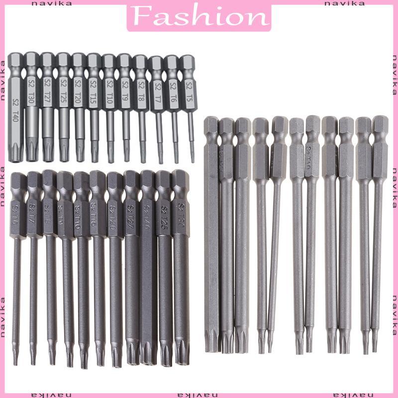 NAV 11 12pcs Tamper Proof Security Drill Bit Set Torx Screwdriver Flat ...