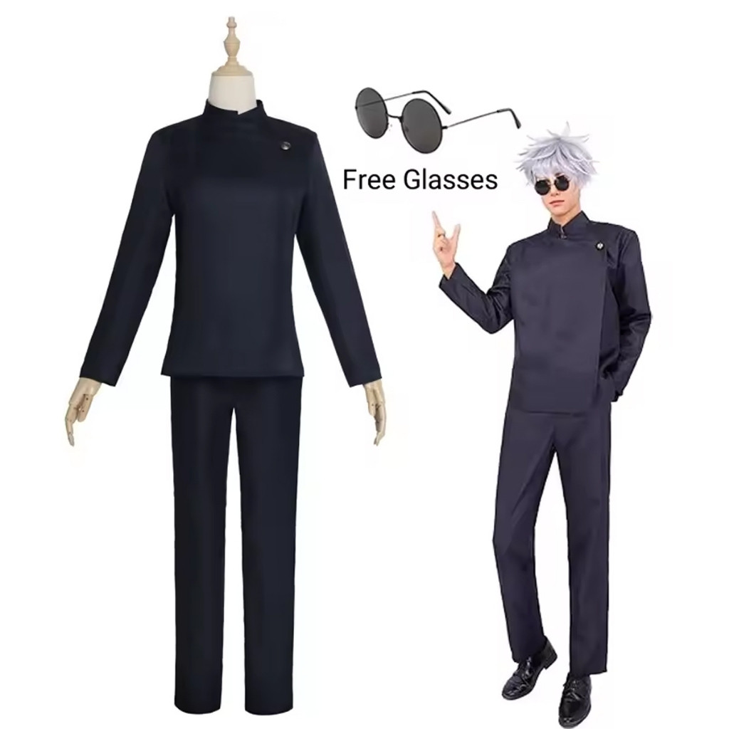 Gojo Satoru Cosplay Kids Costume Wig Glasses Anime Jujutsu Kaisen High ...
