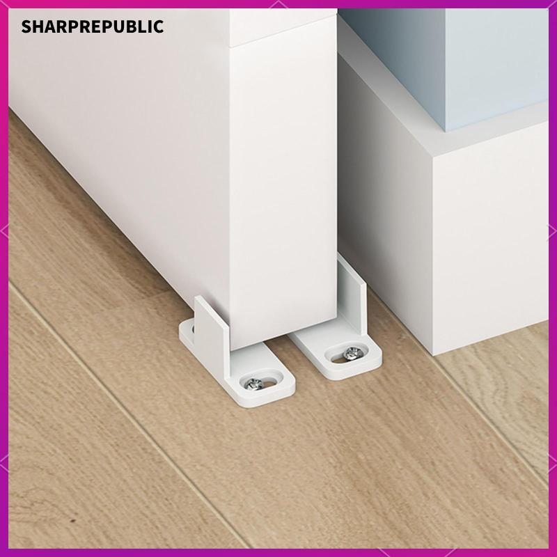 [Sharprepublic] 2x Adjustable Sliding Barn Guides Bottom White Wood ...
