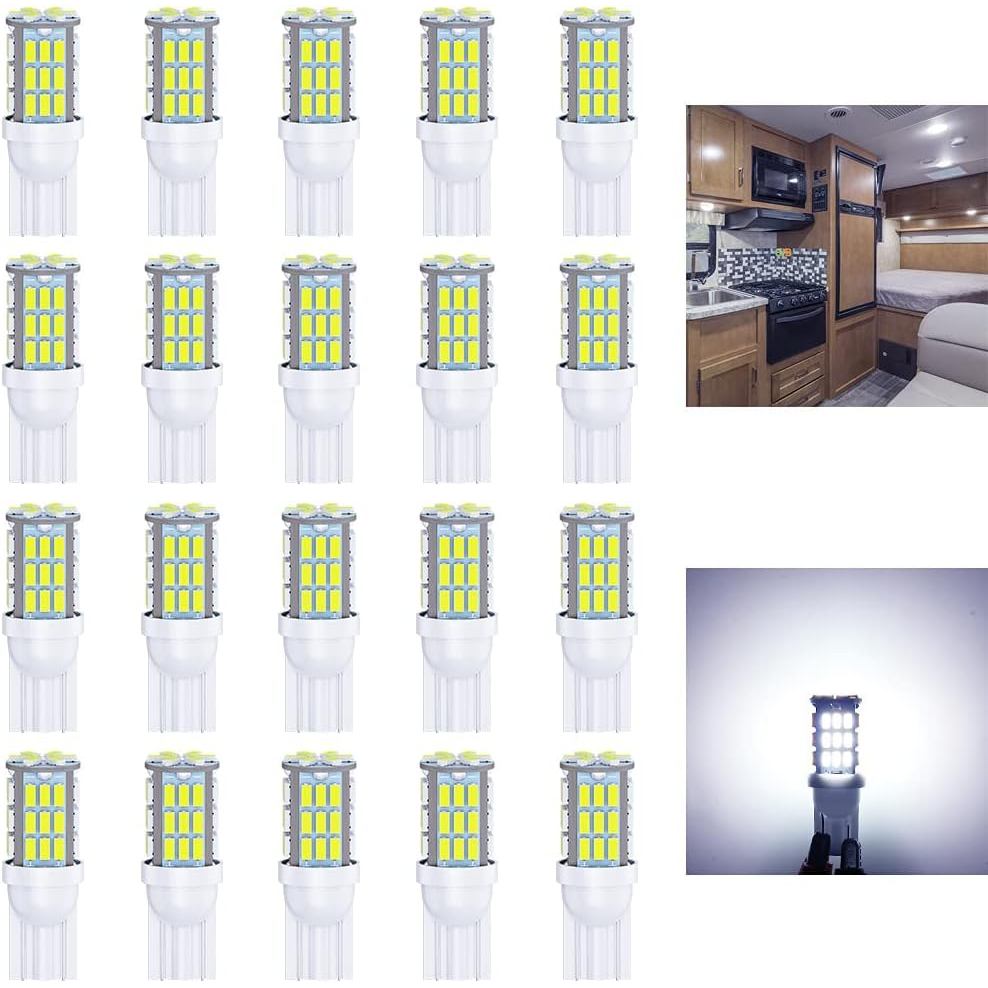 Antline T10 921 194 168 LED Bulbs Cool White 20-Packs, Super Bright ...