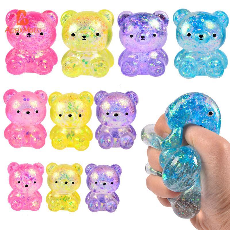 ApexMoto Squishys Glitter Gummy Bear Needoh Small Cute Animal Anti ...
