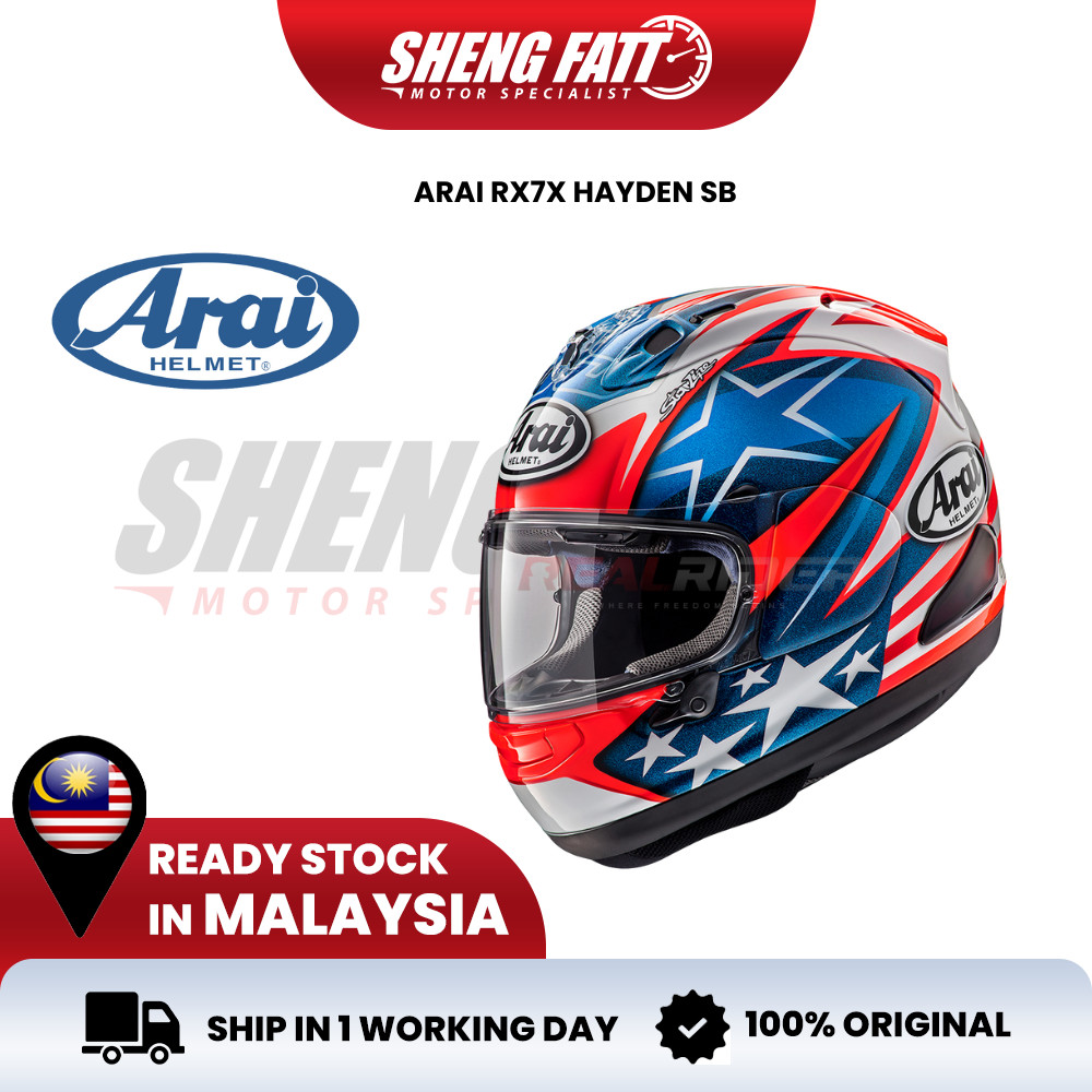 ARAI RX7X HAYDEN SB Helmet Motor Visor Topi Keledar Full Face Superbike ...