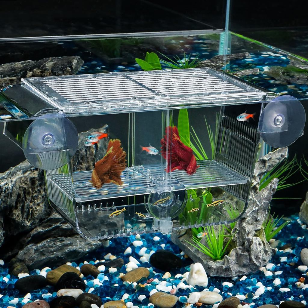 Pawfly Aquarium Fish Breeding Box, Fish Tank Hatchery Incubator with 6 ...
