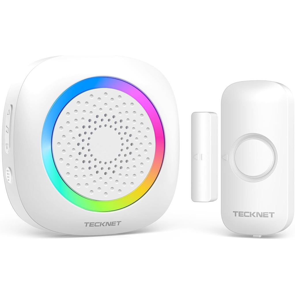 TECKNET Door Chimes When Door Opens, Wireless Door Sensor Chime Alarm ...