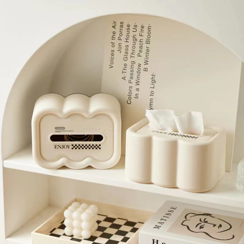 Cream Cloud Tissue Box Simple Decor Light Luxury Style Coffee Table ...