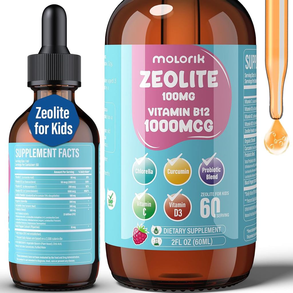 Zeolite Detox for Kids & Adults, Zeolite Liquid Drops with 300mg ...