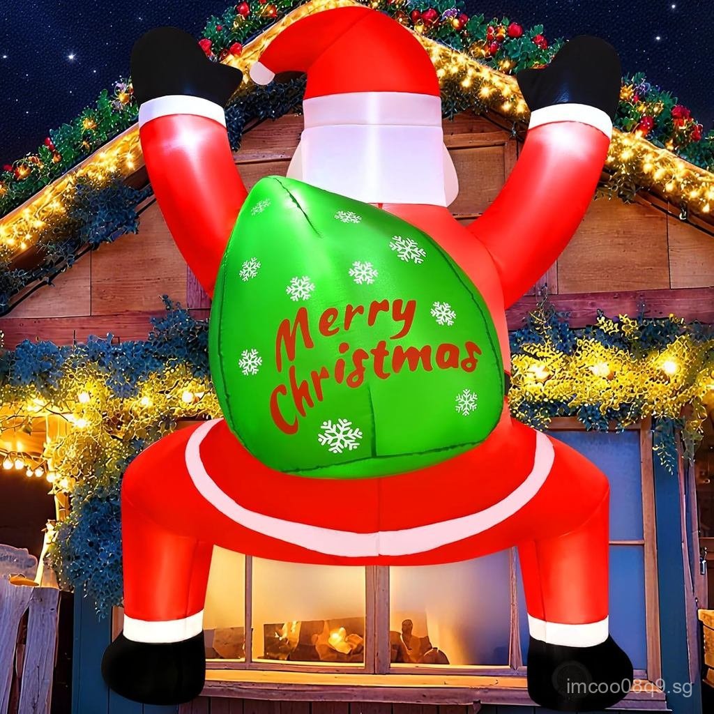 6 FT Christmas Inflatables Climbing Santa Claus Inflatable Outdoor ...