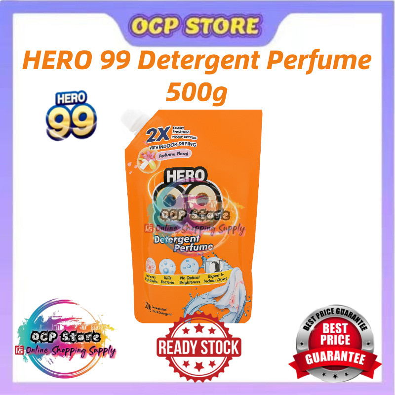 【New】Hero 99 Detergent Liquid Perfume Floral Refill Pack 500g | Shopee ...