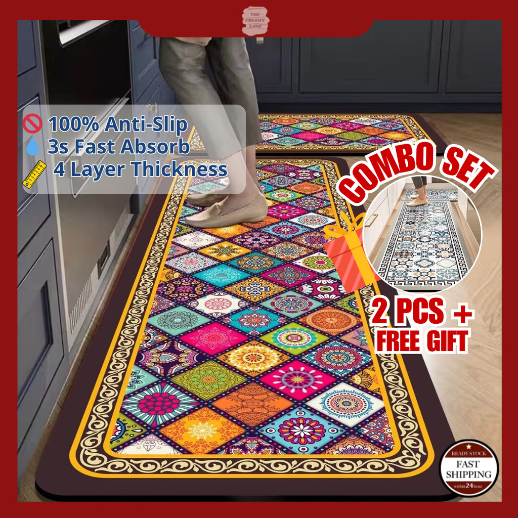 40*60 /40*120cm Diatom Kitchen Mat Karpet Dapur Anti Slip Quick Dry ...
