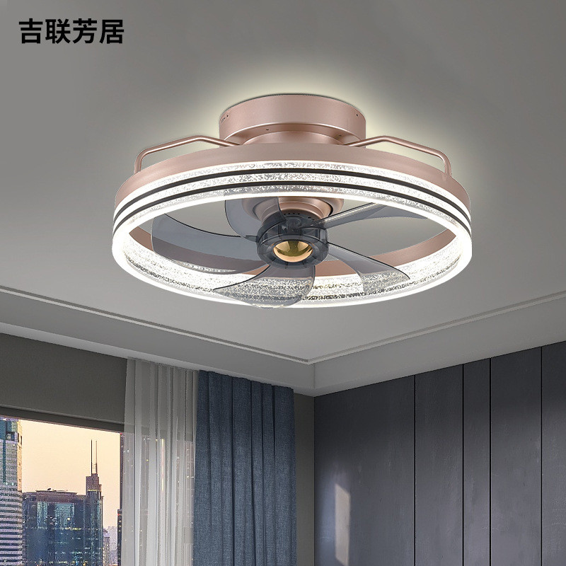 led Ceiling fan lights gold Acrylic Ceiling Fan Light Smart Remote ...