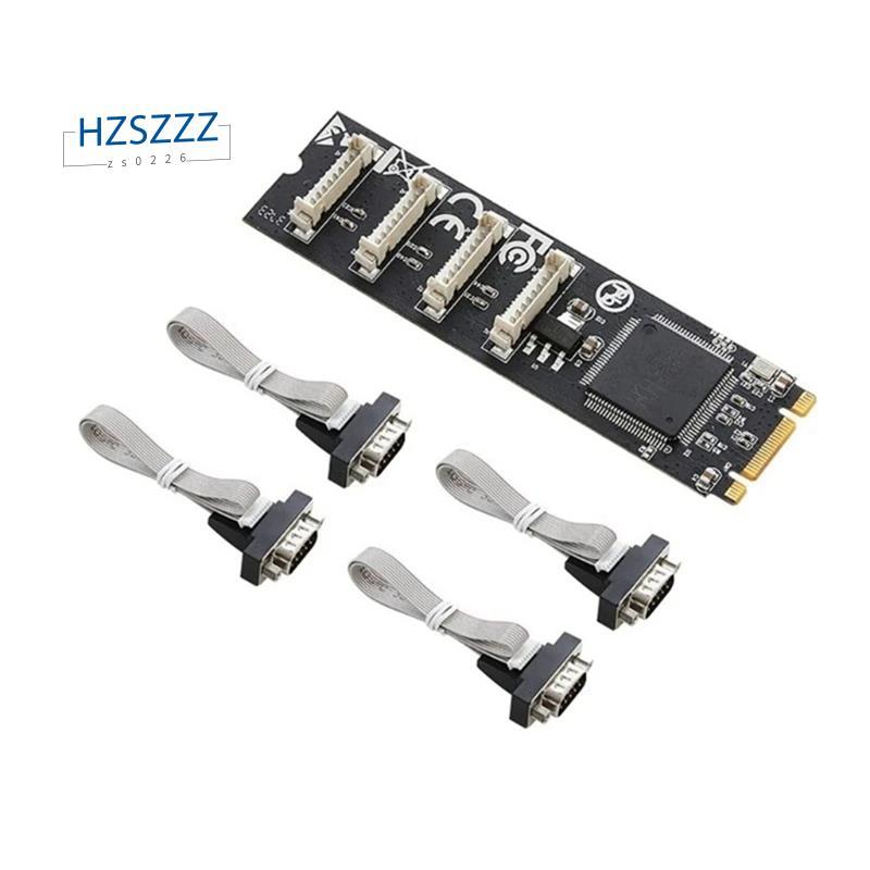 M.2 M+B Key to 4x RS232 Serial Adapter Card M.2 Expansion Card 4 Port ...