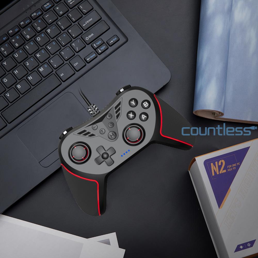USB Wired Gamepad Controller 2m Cable Gamepad Joystick with Vibration ...