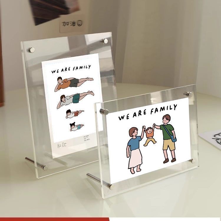 Acrylic Photo Frame Set Table 20cm Photo Frame Transparent Crystal Wall ...