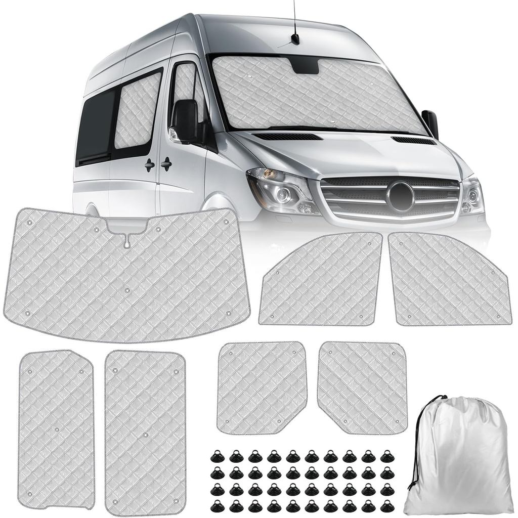 Mercedes Sprinter Sun Shade 7-Piece Set 2019-2023 | Full Cabin Thermal ...