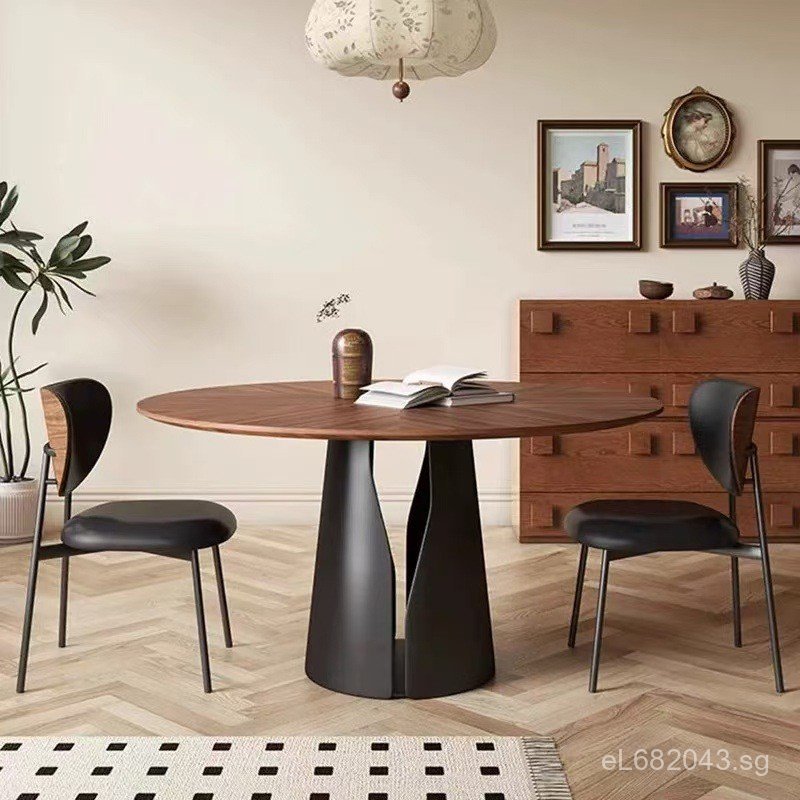 American Style Round Table Round Dining Table and Chairs Retro Small ...