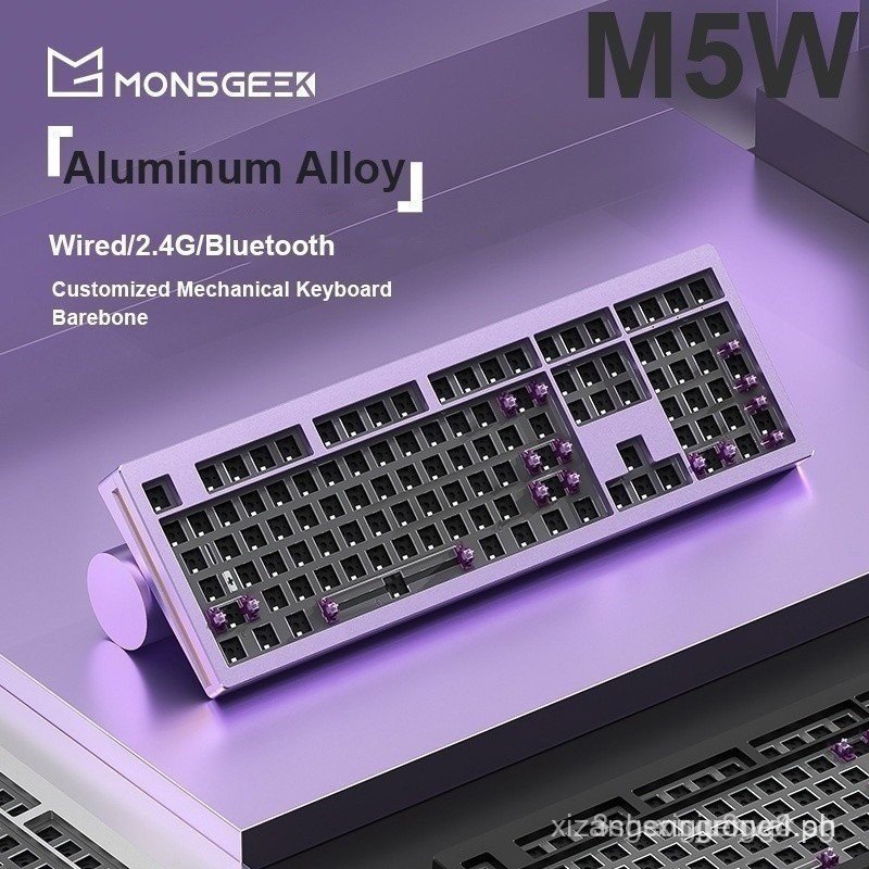 -LW- MONSGEEK M5W 108 KEY Aluminum Alloy Keyboard Hot Swap Wired/2.4G ...