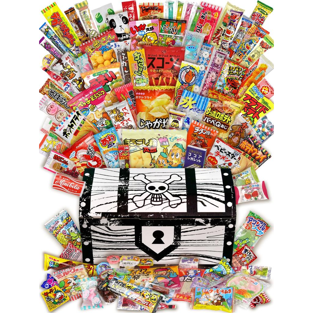 Assorted 66 Types of Snacks Bursting with Goodies: Pirate Treasure ...