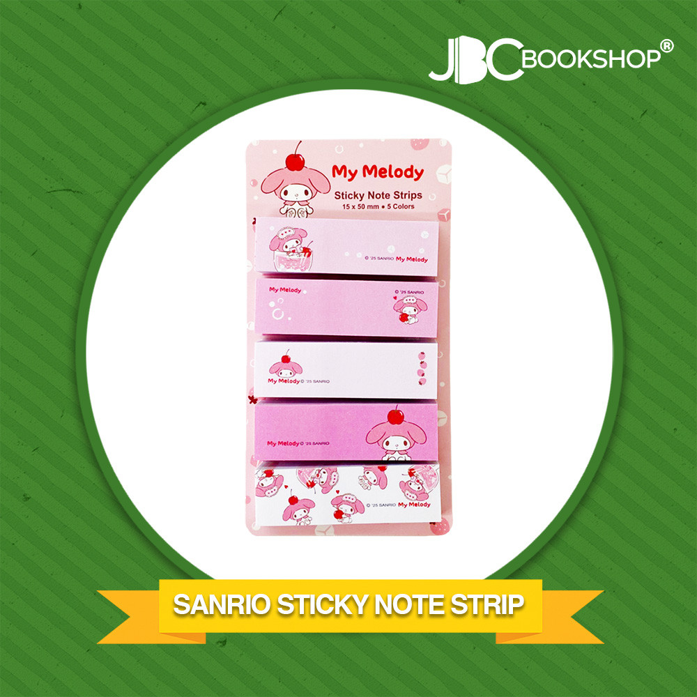 My Melody Strawberry Sticky Note Strips 5 colors 15x50 mm | Shopee ...